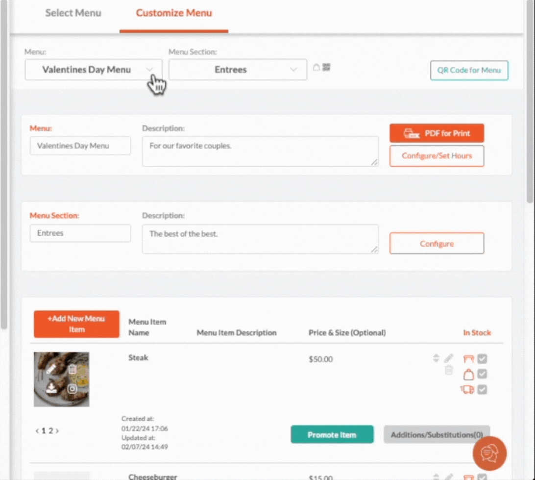 Creating, Adding and Editing Menu Items (Food and Drink)