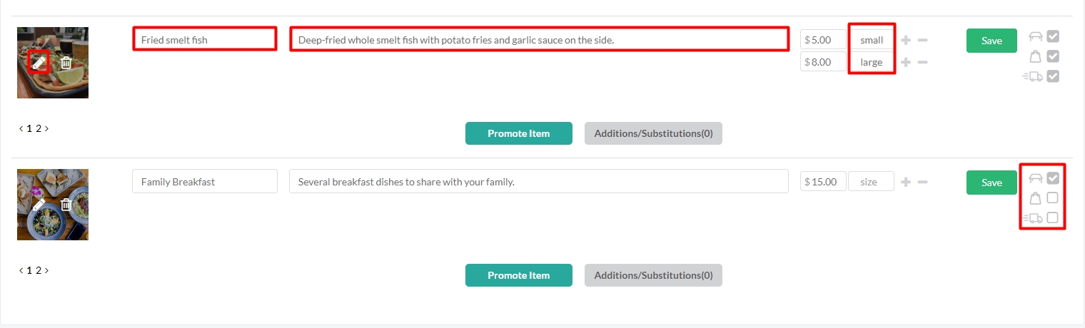 Creating Adding And Editing Menu Items Food And Drink